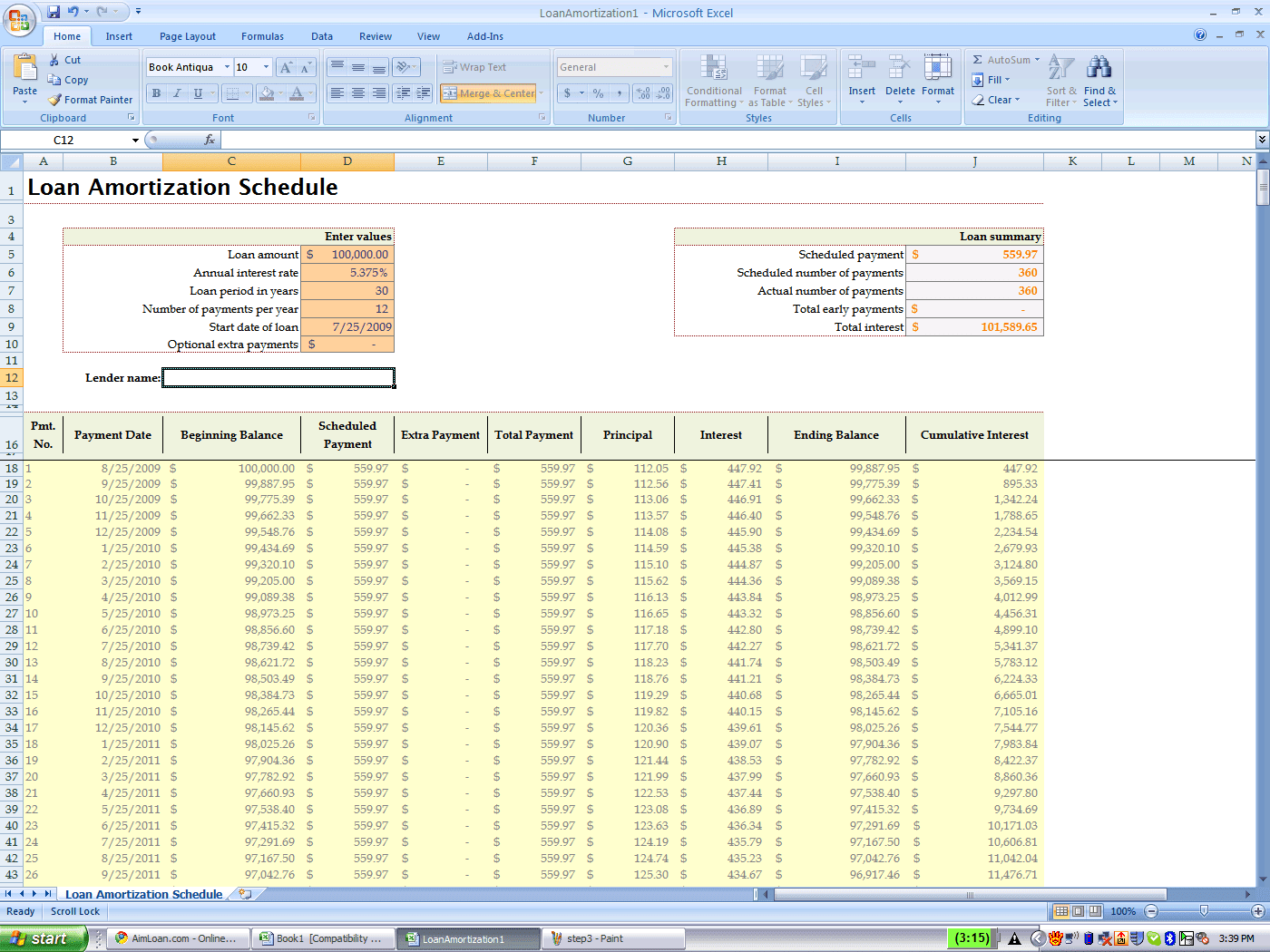 Mortgage Spreadsheet Template Spreadsheet Templates For Business