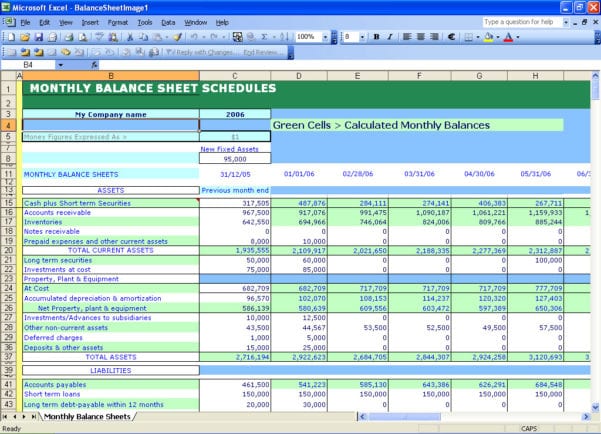 Balance Sheet Template Excel Excel Spreadsheet Template Balance Sheet In Excel 2007 Balance 