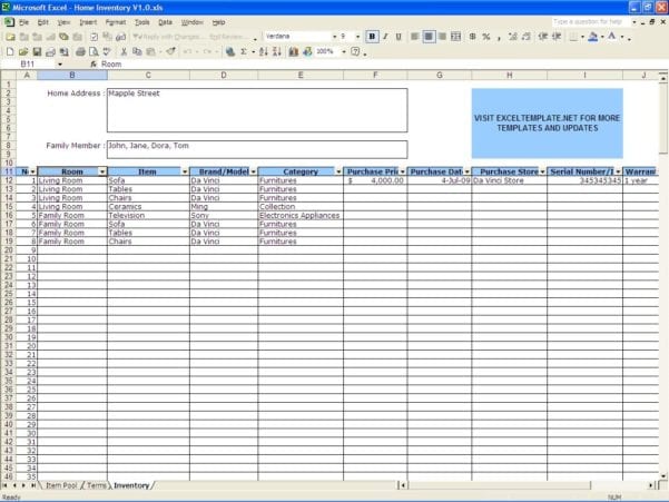Inventory Spreadsheet Template Free Inventory Spreadsheet Free ...