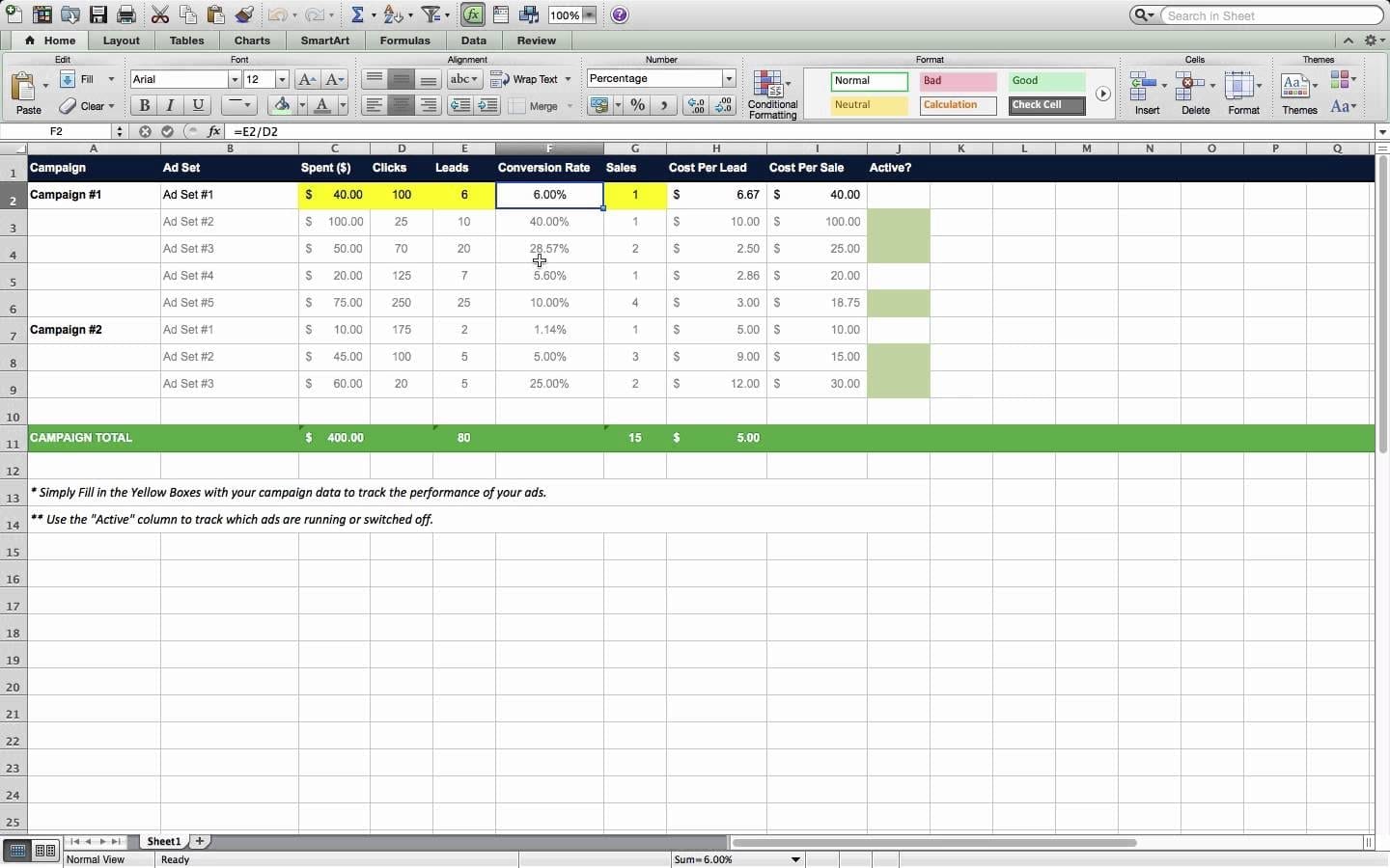Marketing Excel Templates Excelxo