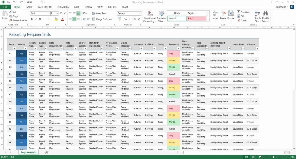 Requirements Mapping Matrix Excel Template Excelxo