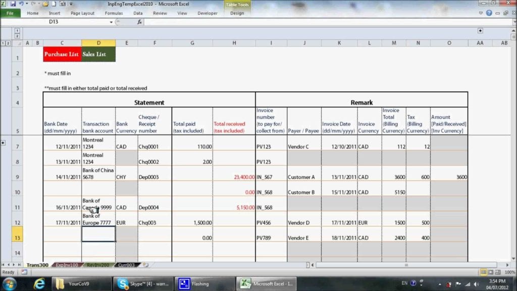Basic Excel Spreadsheet For Small Business Excelxo