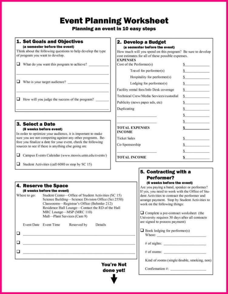 Event Planning Spreadsheet Free Excelxo