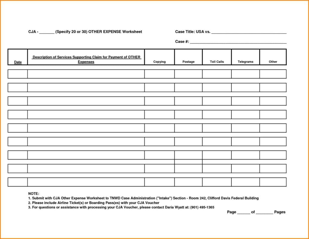 Example Expenses Spreadsheet Excelxo