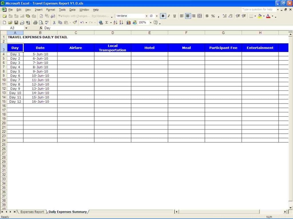 Excel Sheet For Expenses Monthly Excelxo