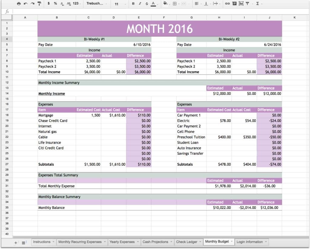 Personal Financial Planning Template Excel1 Excelxo