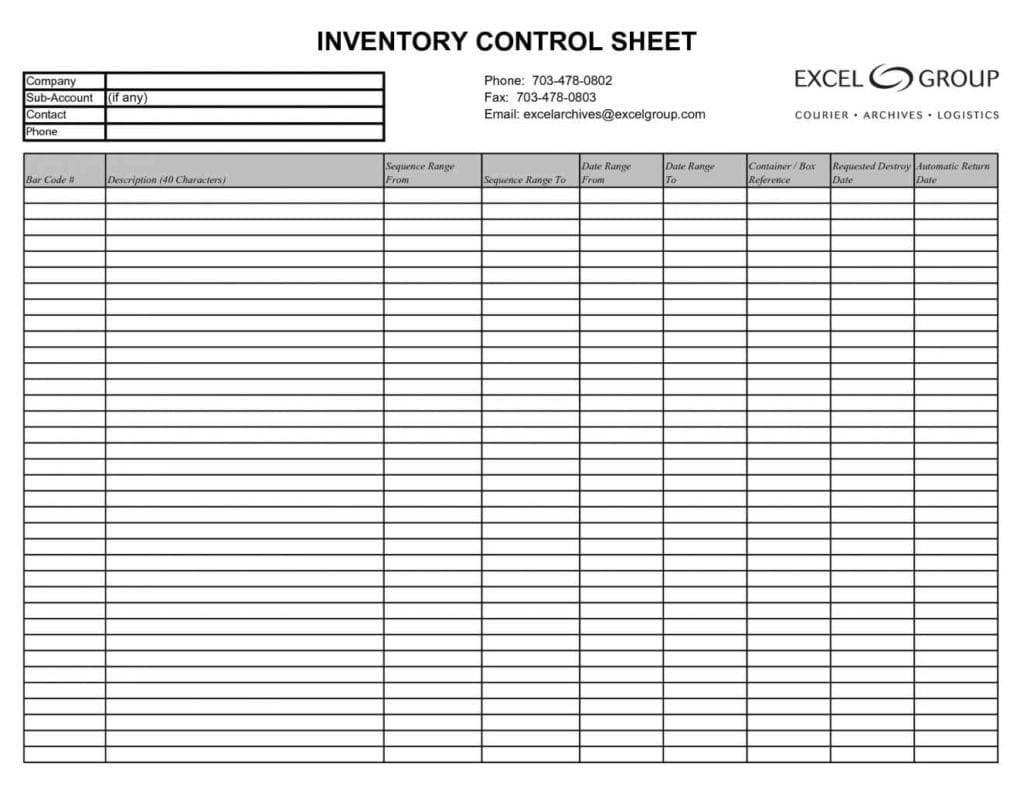 Stock Control Spreadsheet Template1 Excelxo