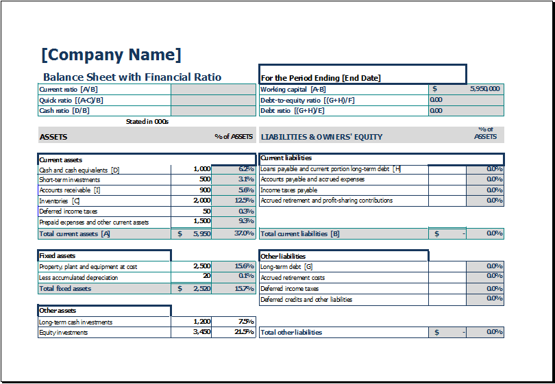 Balance Sheet Example Excel Excelxo