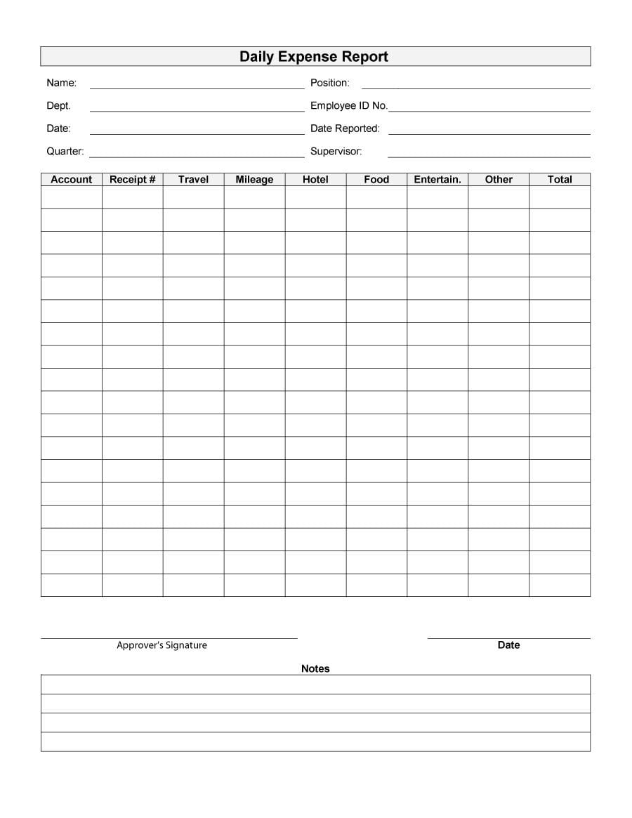 Blank Expense Report Template Excelxo