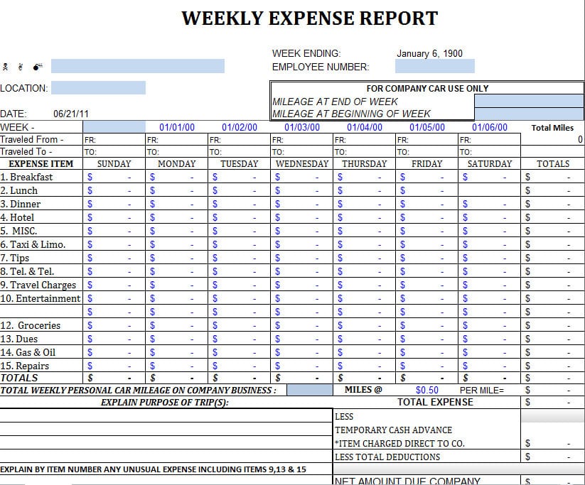 Business Expenses Template Excelxo