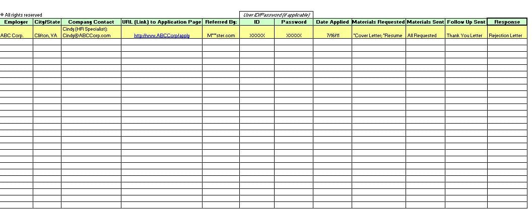 Applicant Tracking Spreadsheet Template Excelxo