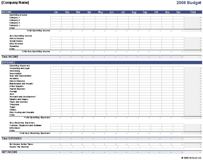 Monthly Business Expense Template Excelxo