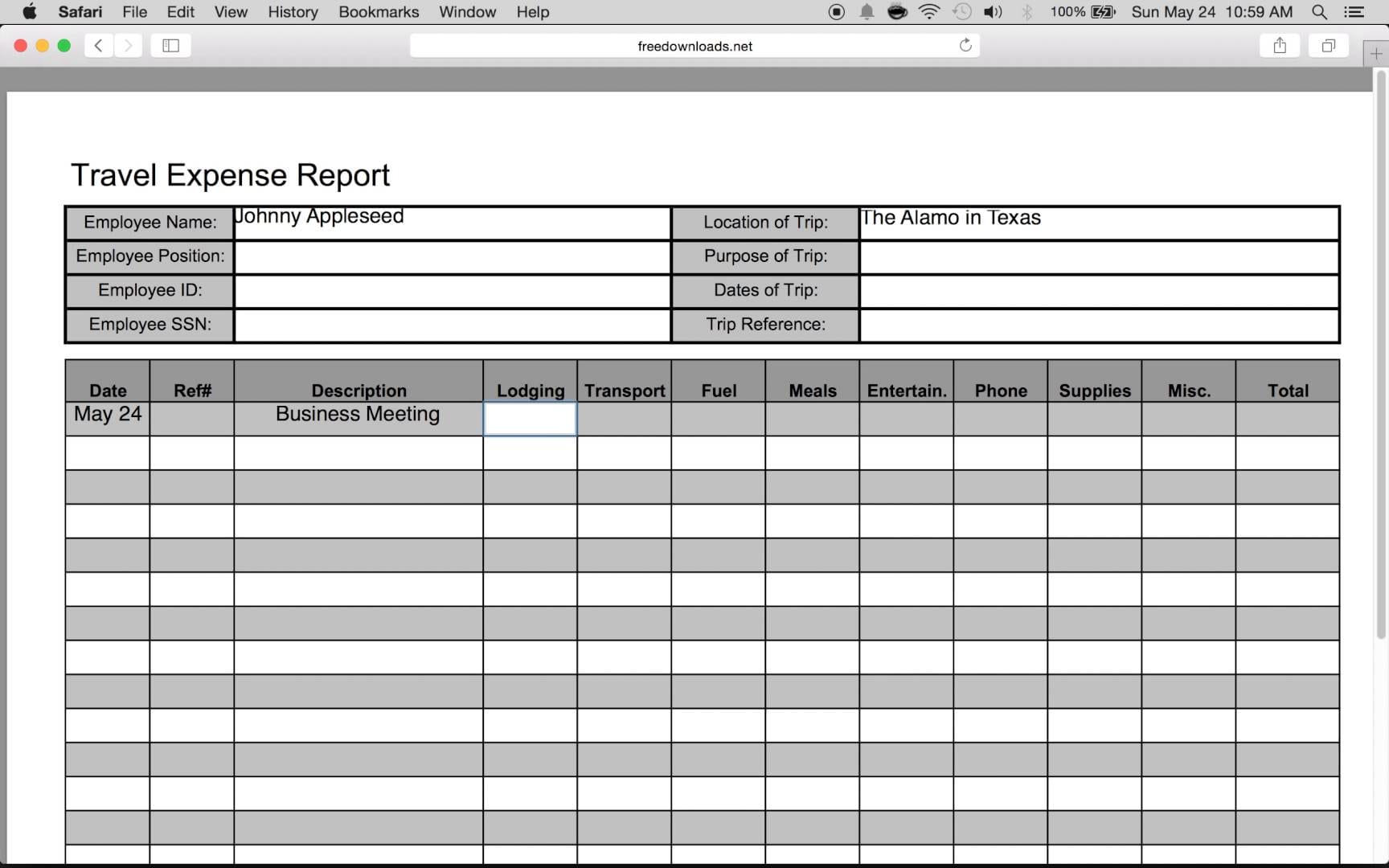 Travel Expense Tracking Spreadsheet Template Excelxo Com Bank2home