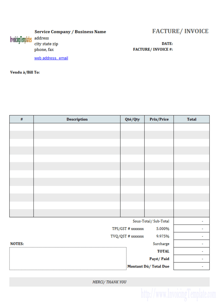 Lawn Care Invoice Template