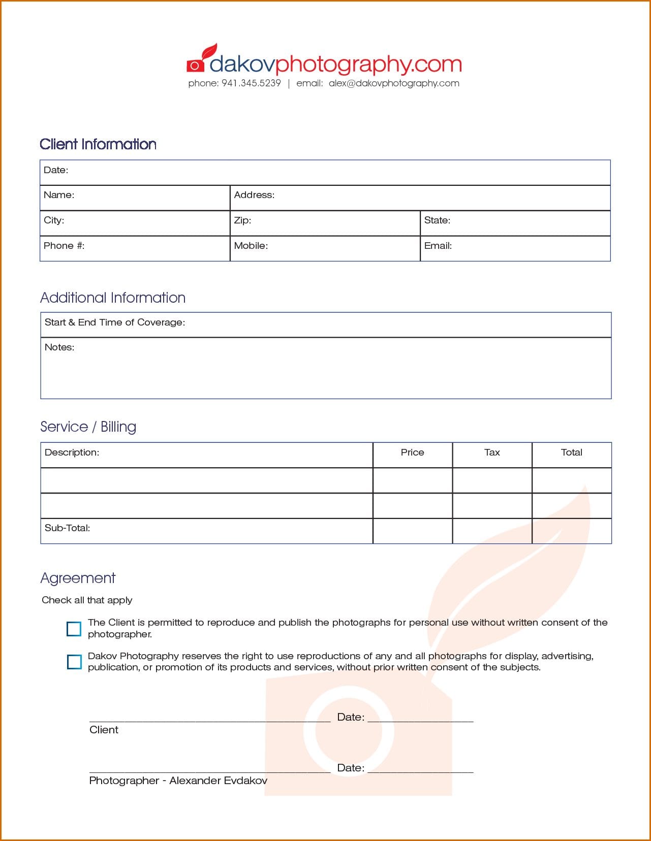 Photography Invoice Template Psd Excelxo
