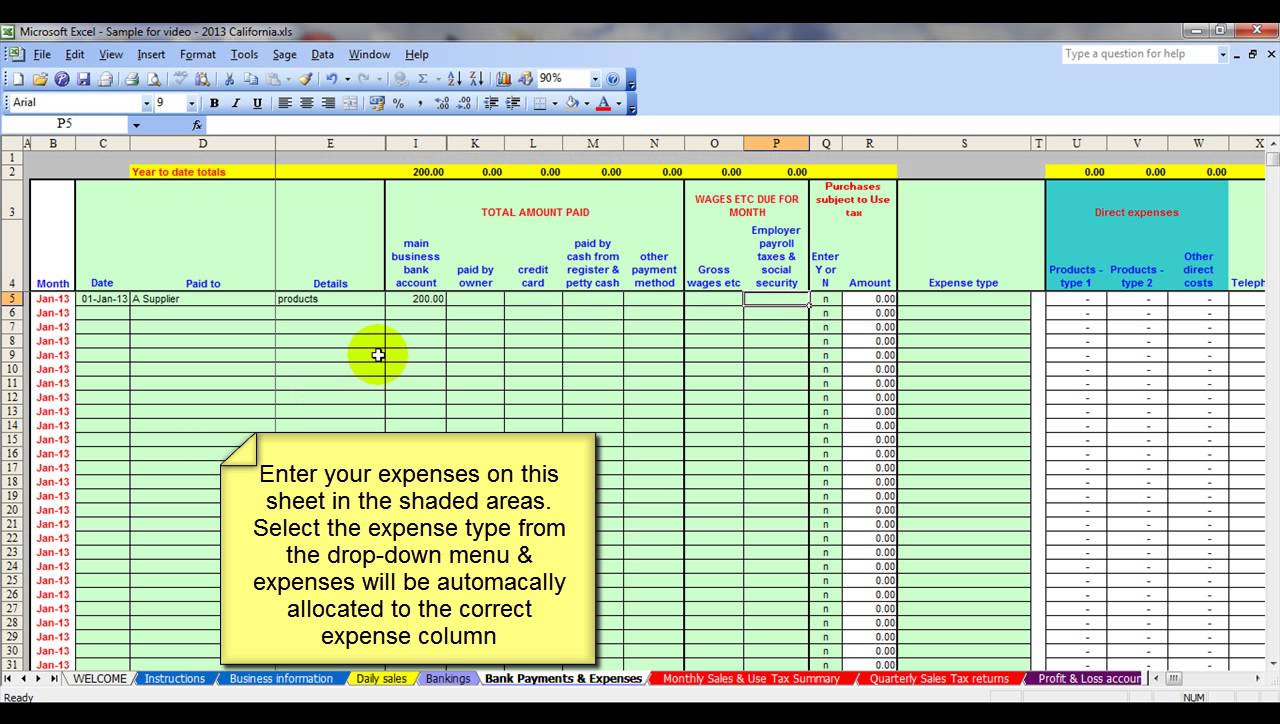 Basic Accounting Spreadsheet Excelxo